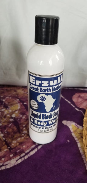 Erzuli Liquid Black Soap and Body Wash - Peppermint – Erzuli Shea ...